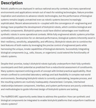 DARPA 'HyBRIDS' Seeks Paradigm Shift in Biohybrid Robots for Military Use